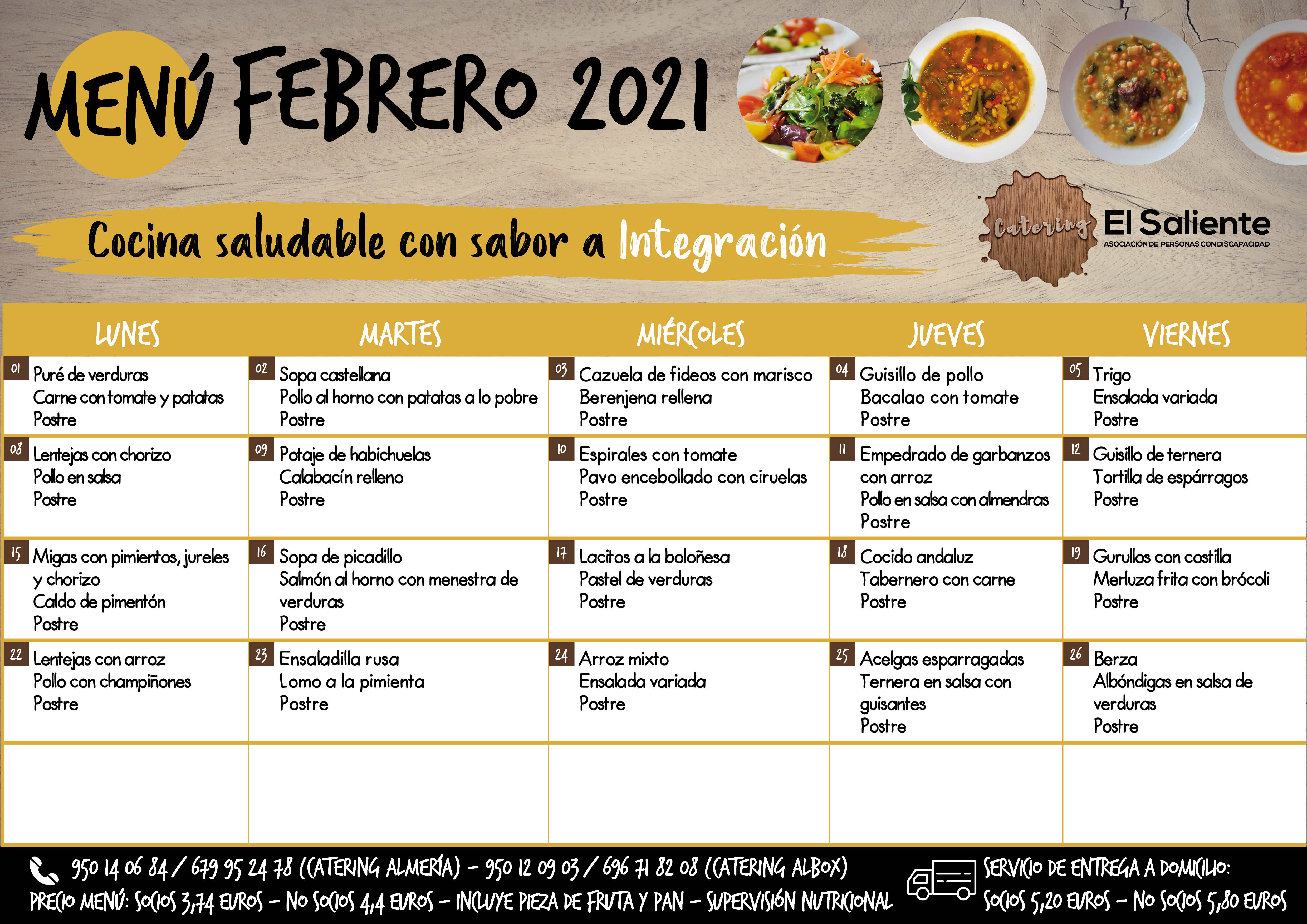 Menú mensual - EL SALIENTE